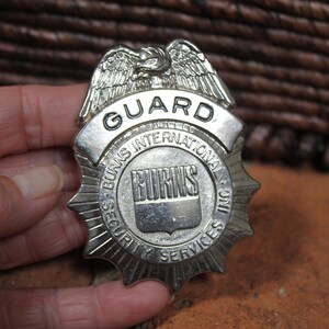 Obsolete Burns Security Guard Badge Silver Tone Metal Vintage Memorabilia Collectible Badge - Etsy