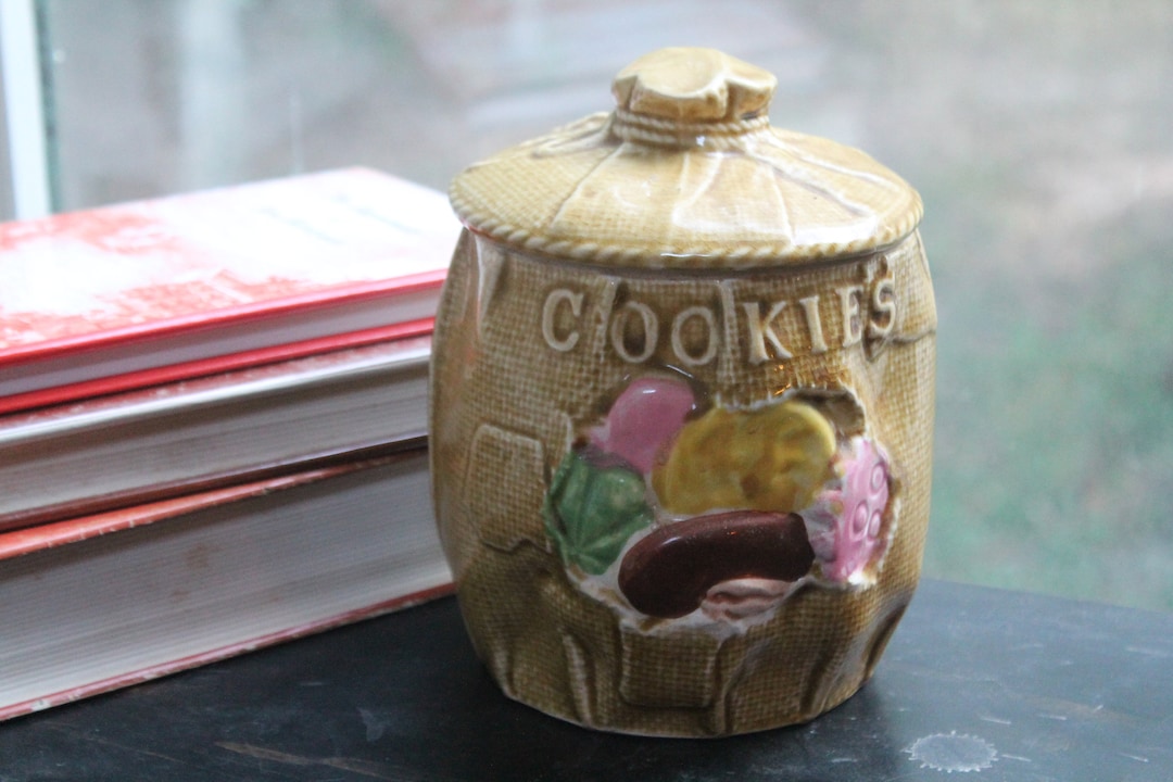 Cookie Jar Burlap Sack Design Made in Japan Vintage Ceramic Pottery ...
