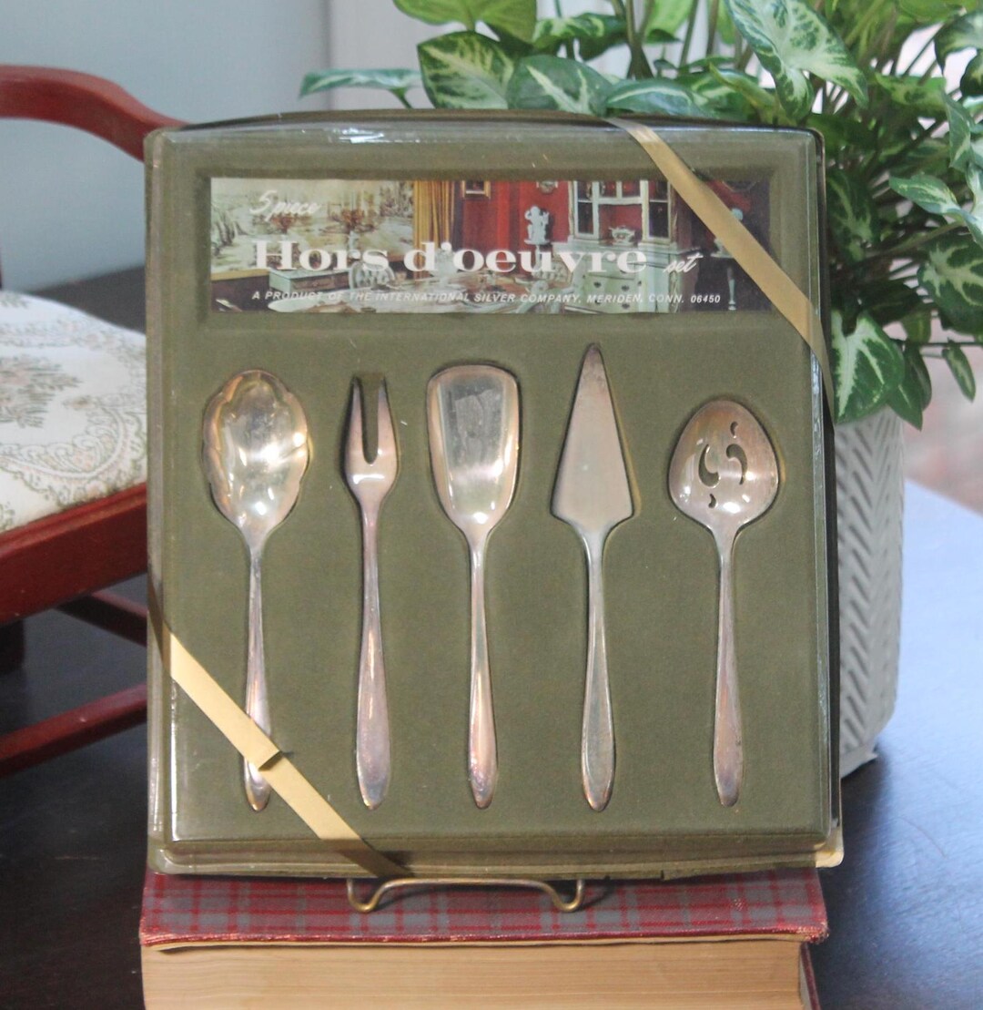 5-pc Hostess Set International Silver Co Silver Plate Hors D'oeuvre ...