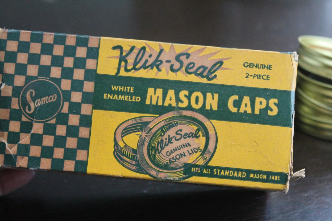 Samco Klik-seal White Enameled Mason Jar Caps & Rings 12 in Original ...