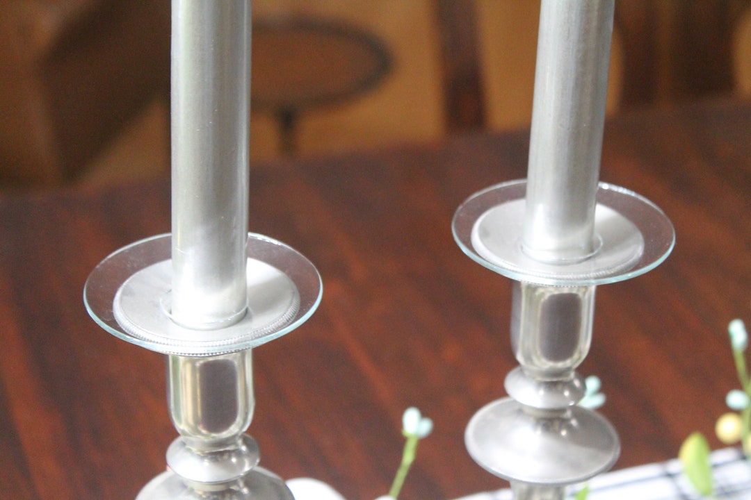 Glass Bobeches Clear Concave Shape Two 2 Candle Drip Saucers Drip ...