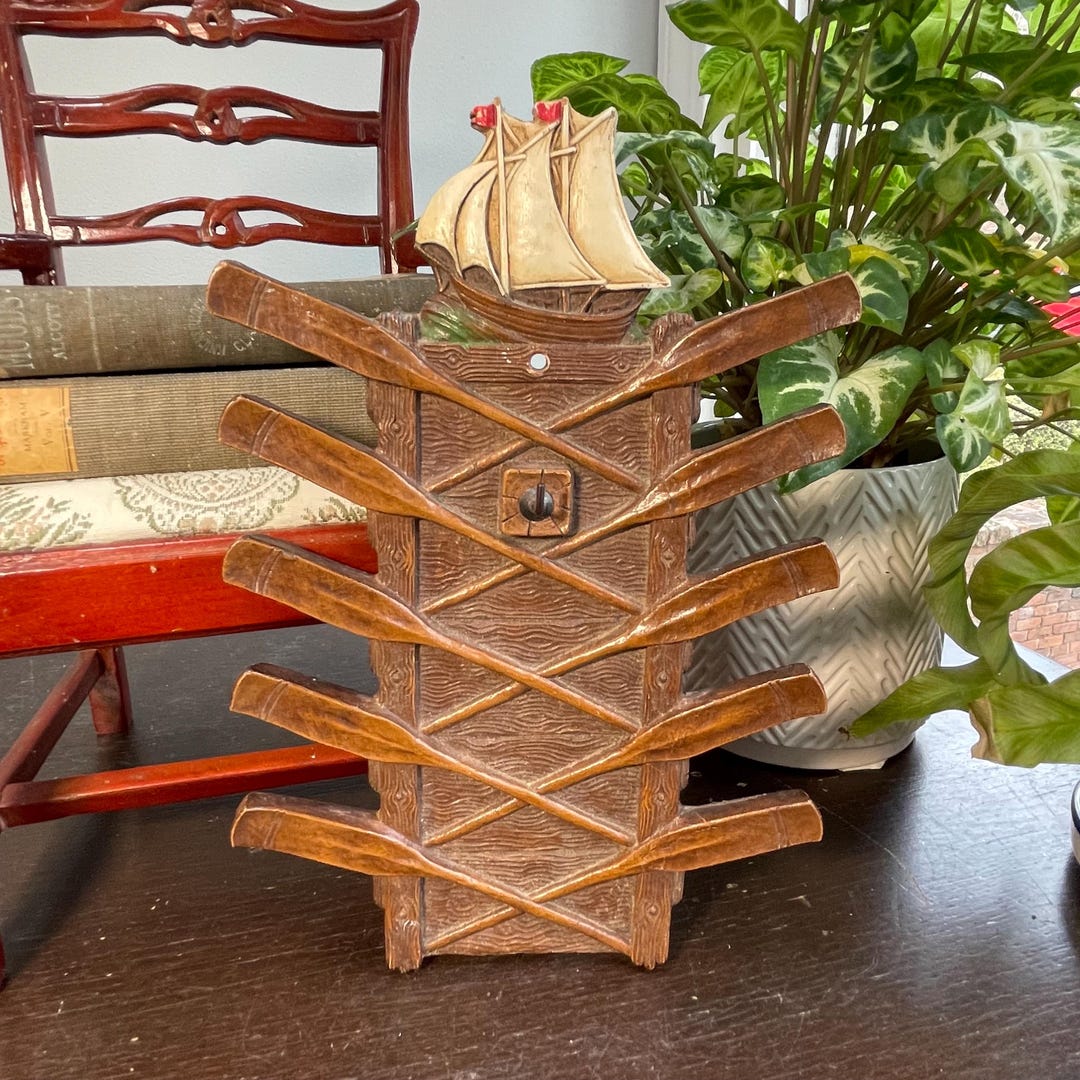 Syroco Nautical Plaque W/ Hook 1940s Key Rack Syrocowood Burwood Key ...