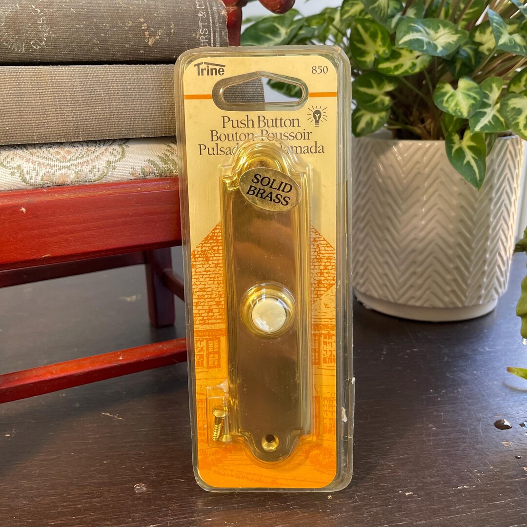 Solid Brass Plate Lighted Push Button for Doorbell Chime or Buzzer 1997 by Trine Products 850 ...