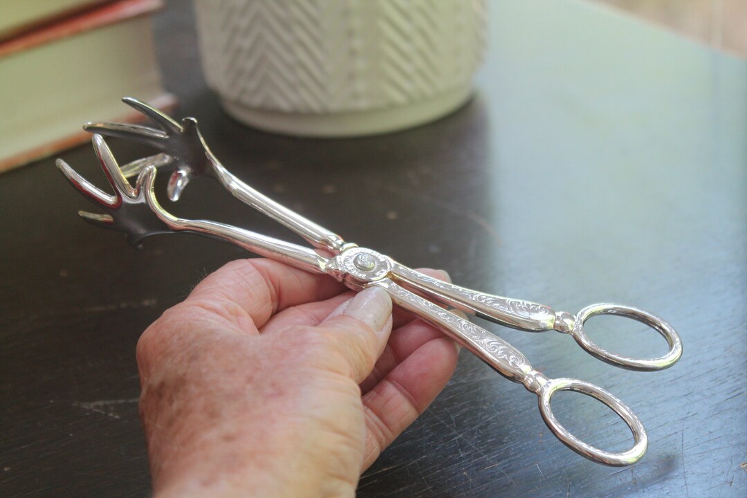 Silverplated Claw Tongs EP Zinc Italy for Ice or Salad Bright & Shiny ...