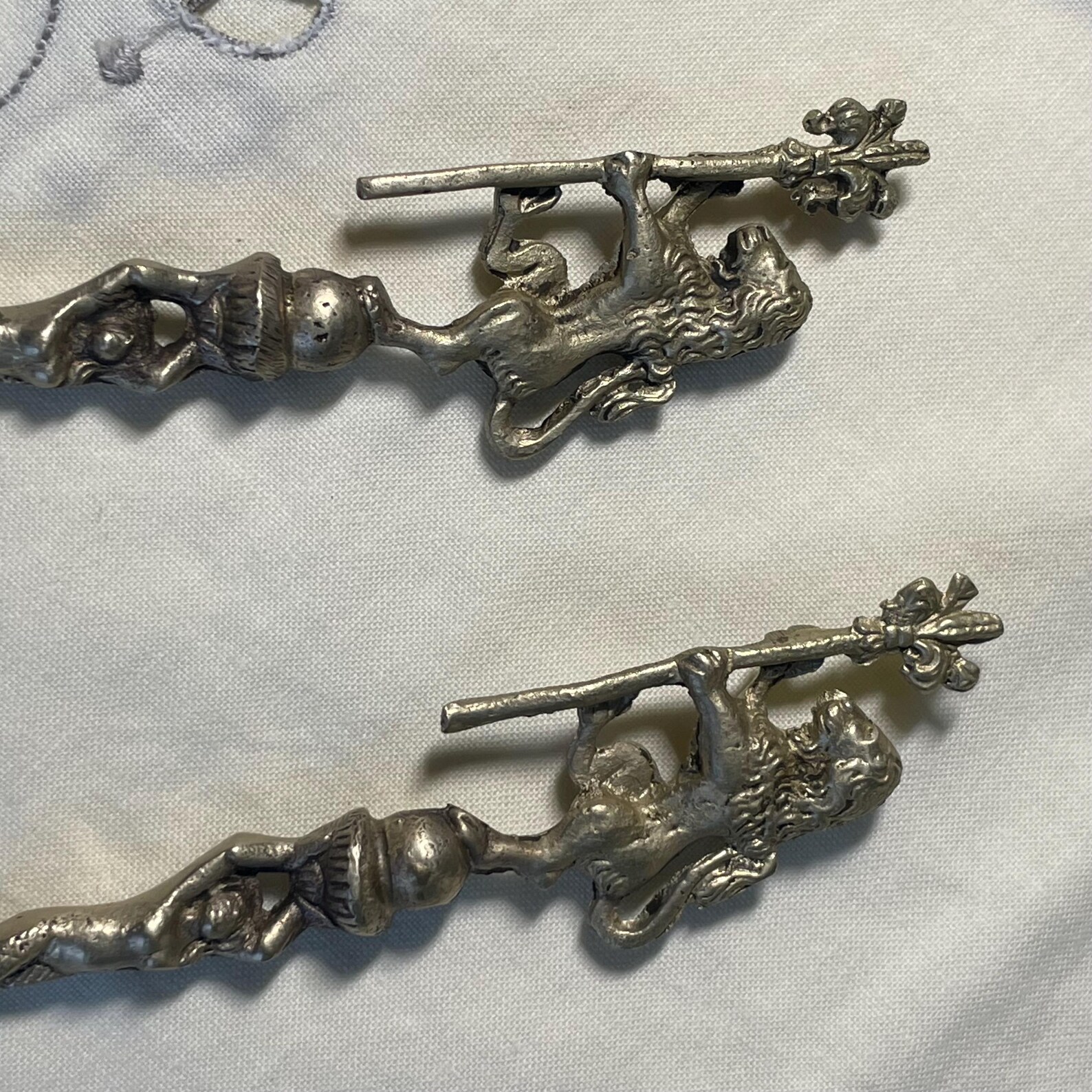 Brass Montagnani Salad Server Set Long Handled Fork & Spoon Serving ...