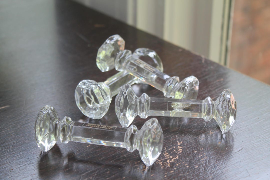 Crystal Knife Rests in Sets of 4 Four Barbell Style Holders Cutlery ...