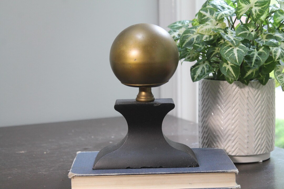 Cast Iron & Brass Ball Finial for Flagpole or Newel Post 'boule D ...