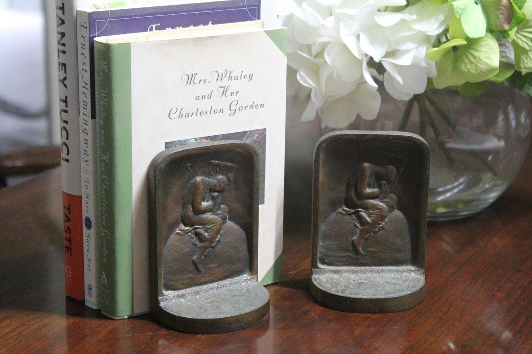 Bronzmet lost Hope Bookends Circa 1925 Bronze Plated Cast Iron Based on ...