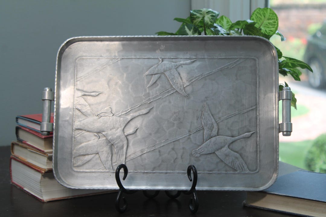 Arthur Armour "wild Geese" Aluminum Serving Tray Handwrought Gift for ...