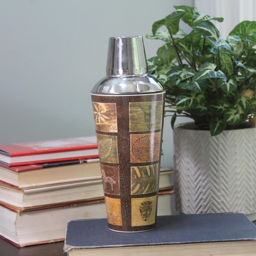 Precidio safari Cocktail Shaker Vintage Barware Mixer African Animals ...