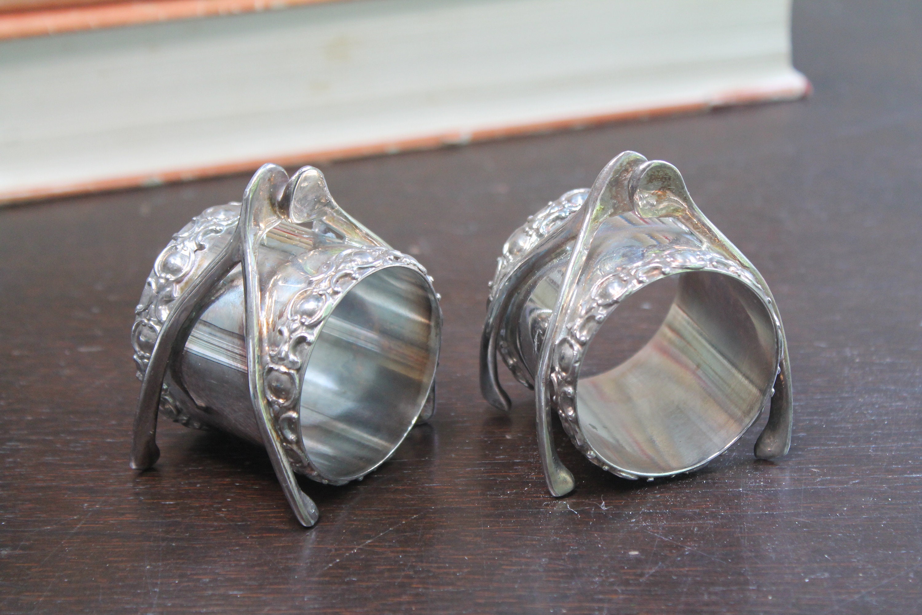 Victorian Wishbone Napkin Rings Two 2 Silver Quadruple Plate Figural Napkin Rings Circa Late 1800s Etsy