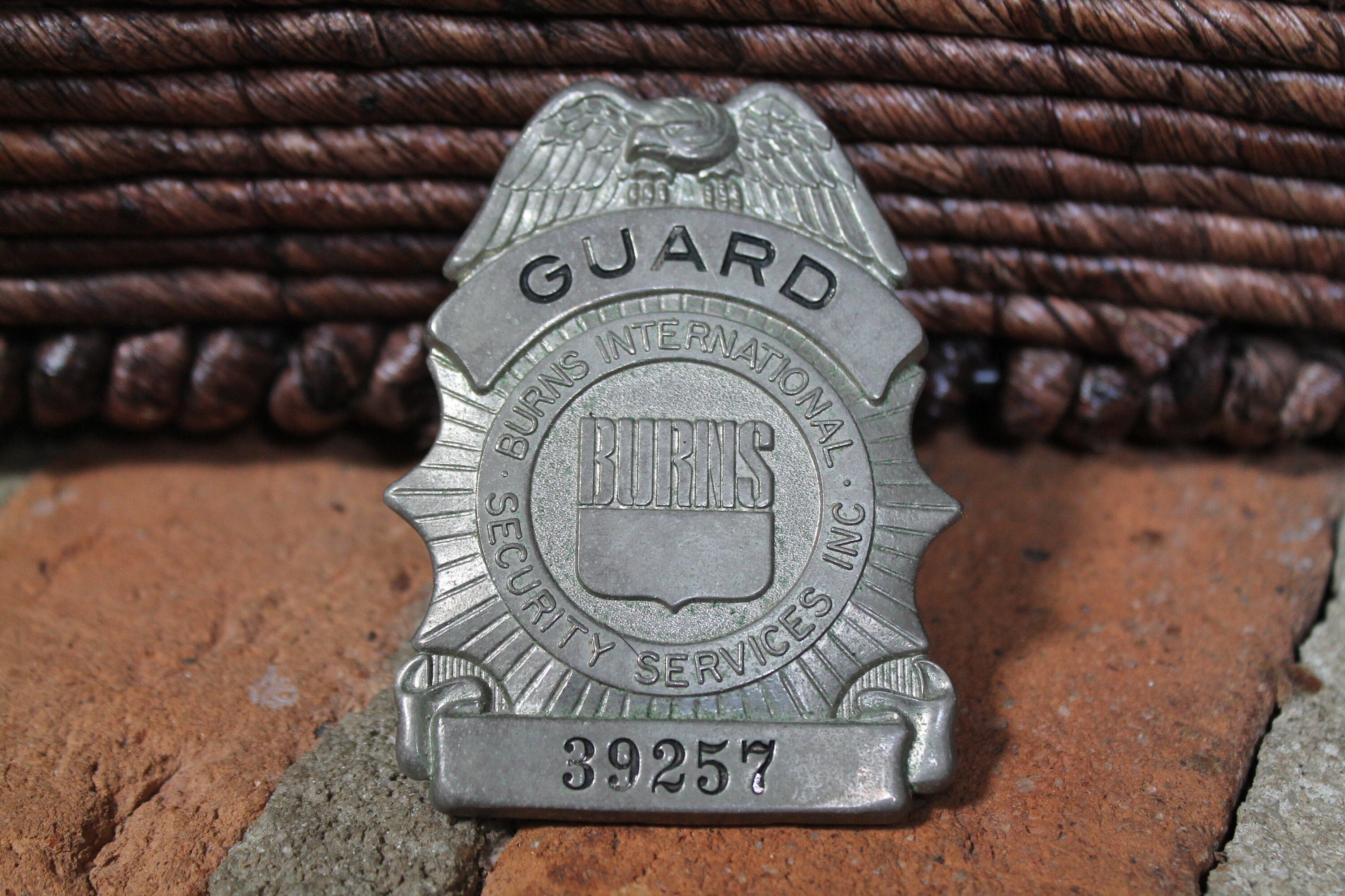Obsolete Burns Security Guard Badge 39257 Silver Tone Metal | Etsy