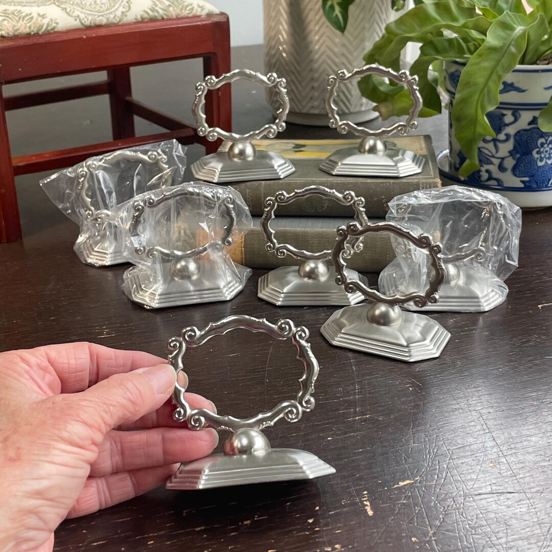 8 Placecard Holders From Southern Living at Home Silver Tone Metal Open ...