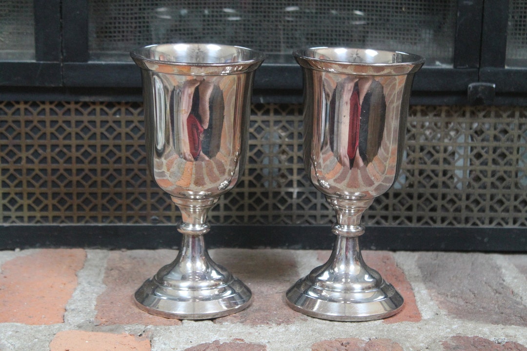 Hartford Silver Co Goblets Quadruple Plate 11075 Two (2) Chalices Wine ...