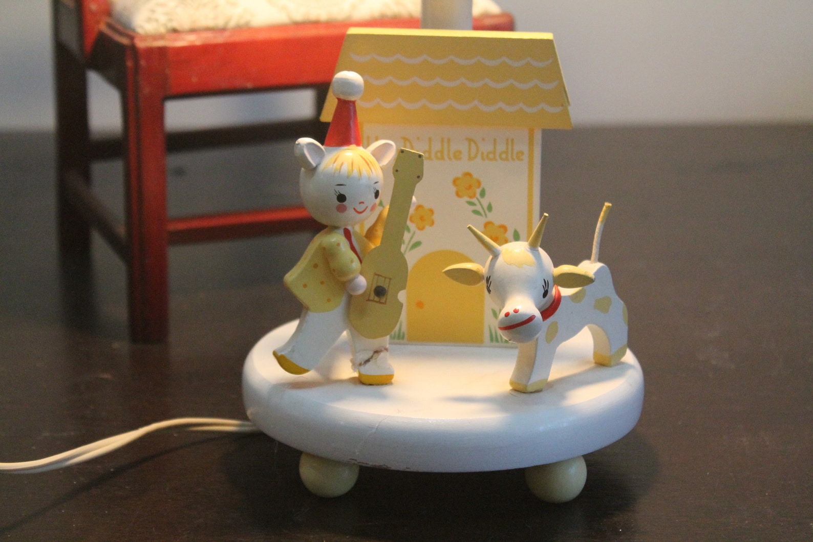 Hey Diddle Diddle Nursery Lamp by IRMI Wood Base Nursery Rhyme - Etsy