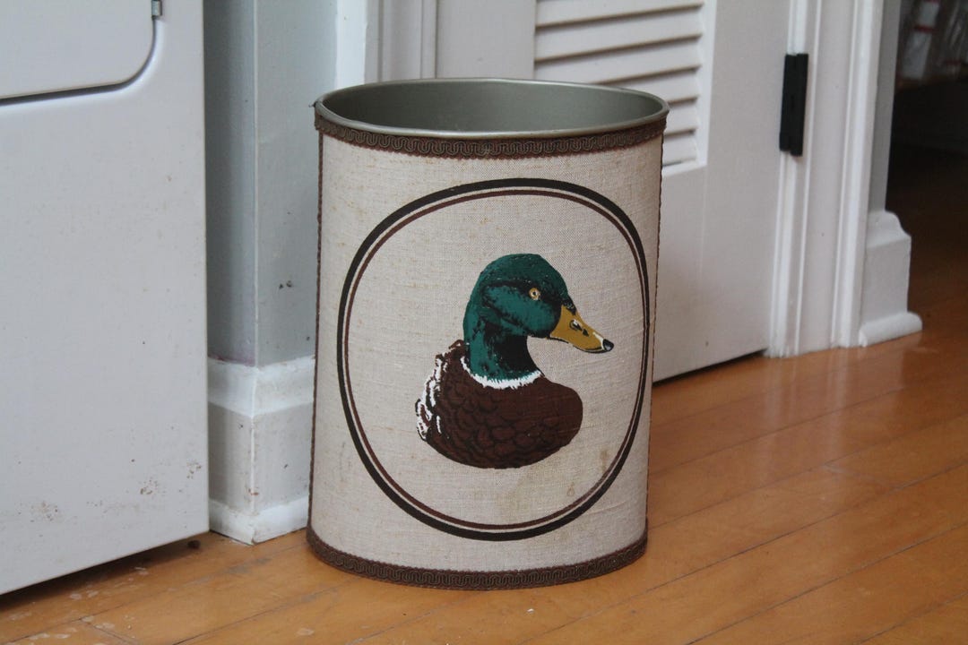 Duck Trash Can Fabric Over Metal With Stuffed Trapunto Quilting for 3D ...