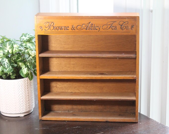 Browne & Ashley Tea Co Display Wooden Four-shelf Rack for Tea Tins ...