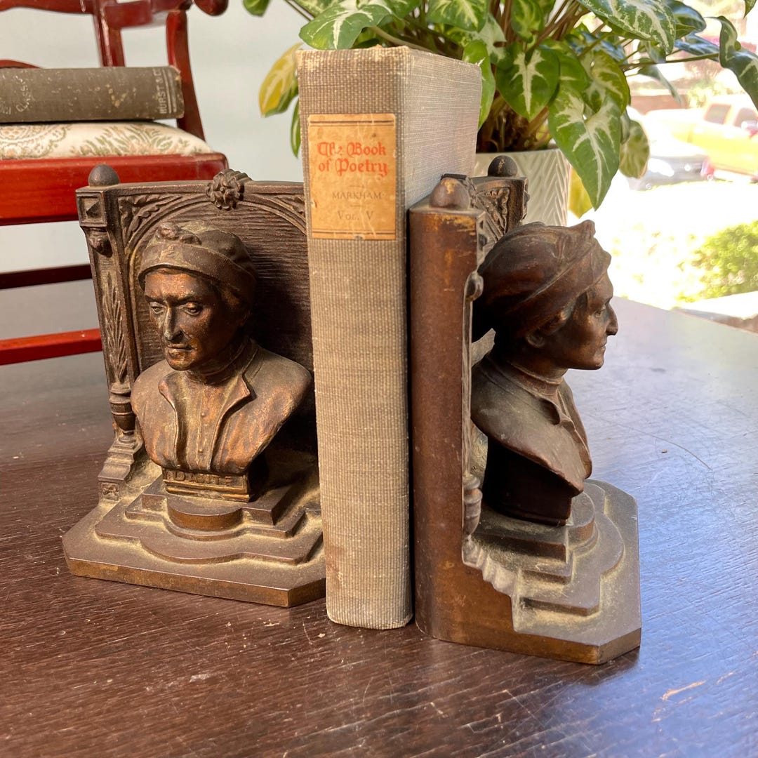 Bronze "dante" Bookends Bradley & Hubbard Circa 1920s Bronze Plated ...