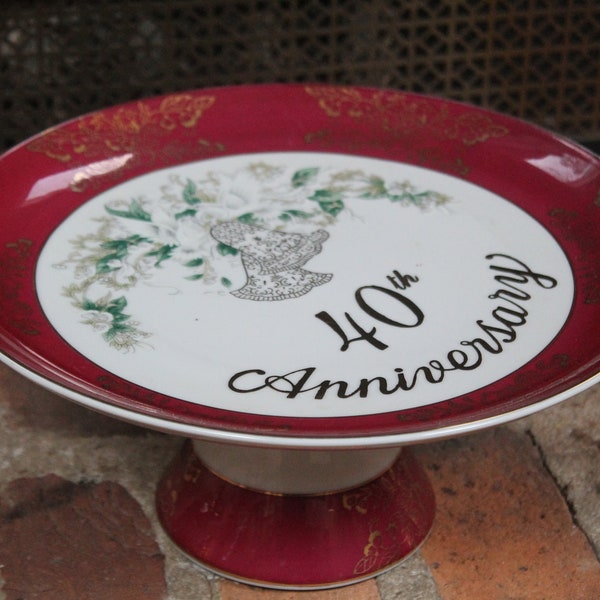 Ruby Anniversary Plate - Etsy