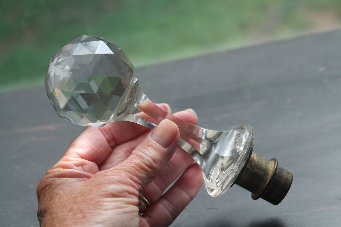 Crystal & Brass Newel Post Finial Stair Ball 'boule D'escalier' C1900 ...
