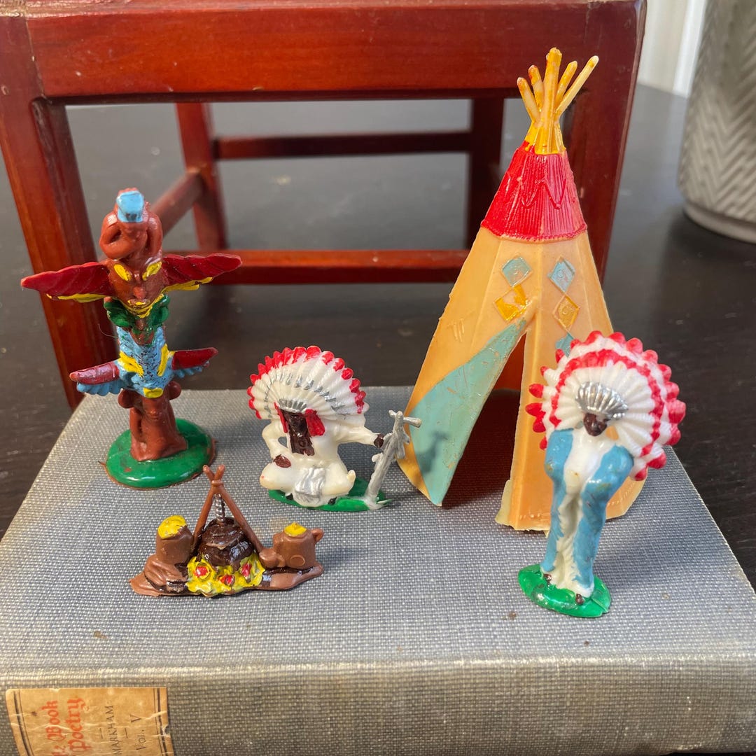 Indian Chief Cake Topper Set by Wilton 1970s Vintage Five 5-pc Set With ...