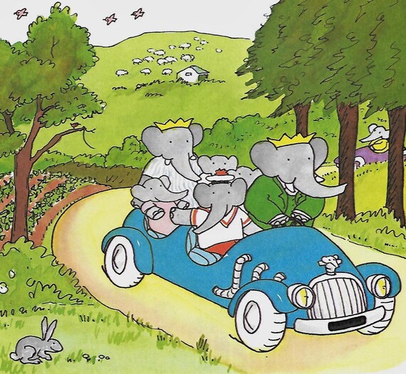 Babar Story Babar Celeste Arthur Flora Pom & More Car Drive | Etsy