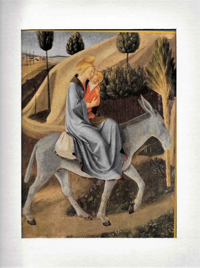 Mary W Baby JESUS Riding Donkey Vintage 196 MATTED Picture - Etsy