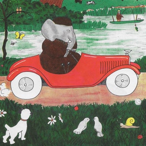BABAR Takes A Drive in A Convertible Car in the Country - 1981 Vintage ...
