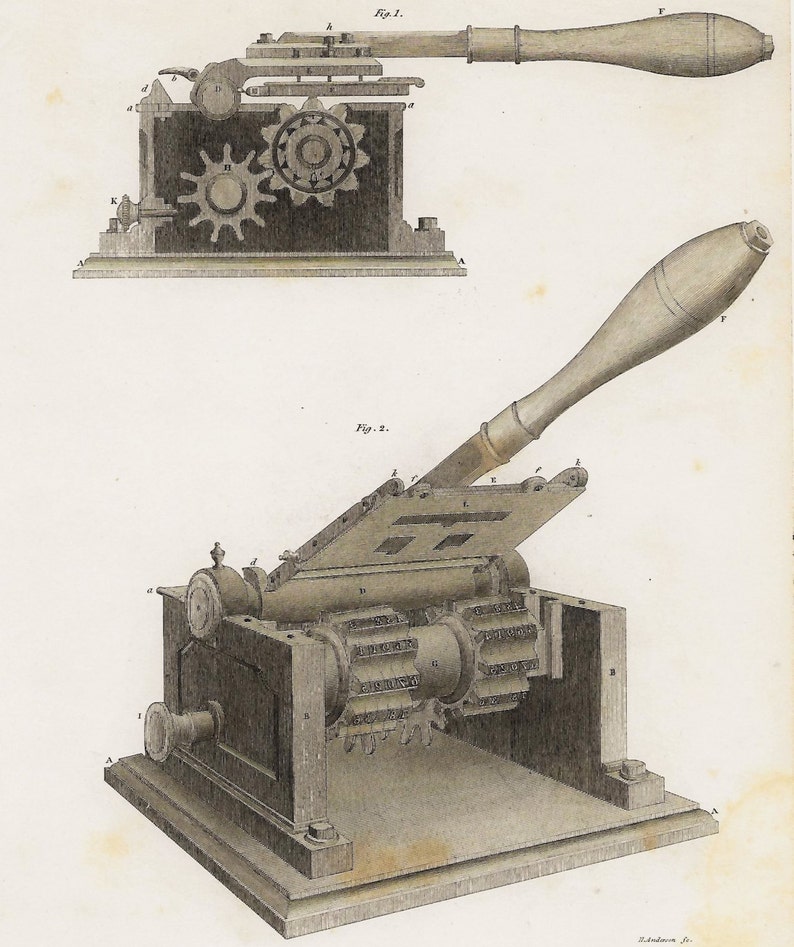 BANK NOTE Bramah's 1800 's Money MACHINE Picture 1832 - Etsy