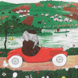 BABAR Takes A Drive in A Convertible Car in the Country - 1981 Vintage ...
