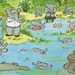 BABAR & Elephants Swim in Park Pond - ORIGINAL 1973 Vintage Picture ...