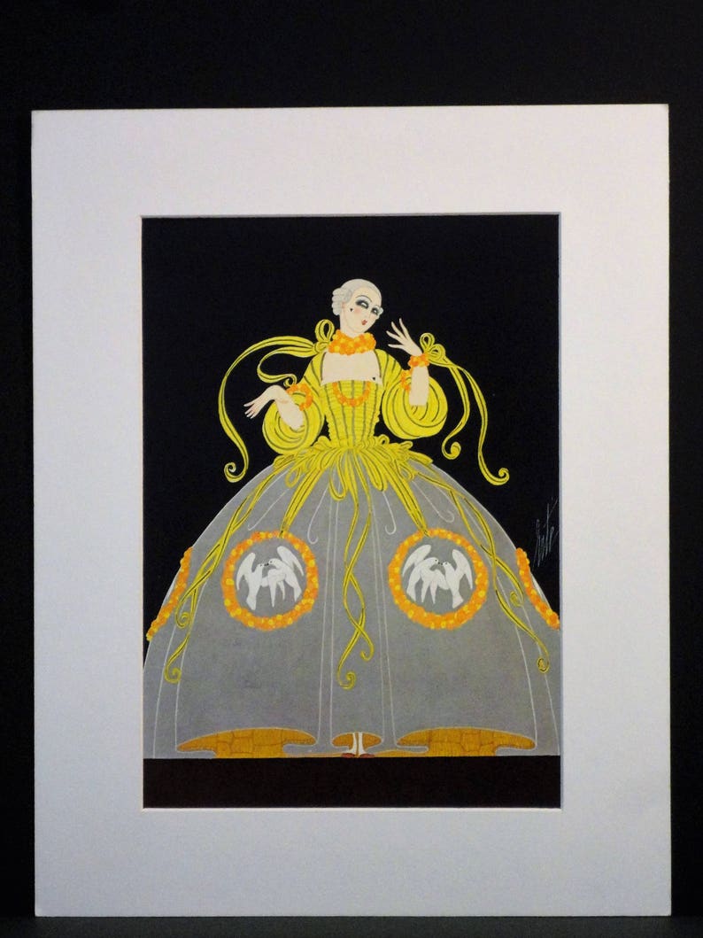Erte ART DECO Dove Birds Fashion Gown Dress for Opera Vintage - Etsy