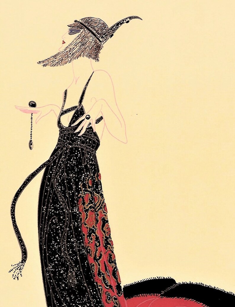 Erte FASHION Gowns or Costumes Beautiful 1987 Print Bevel - Etsy