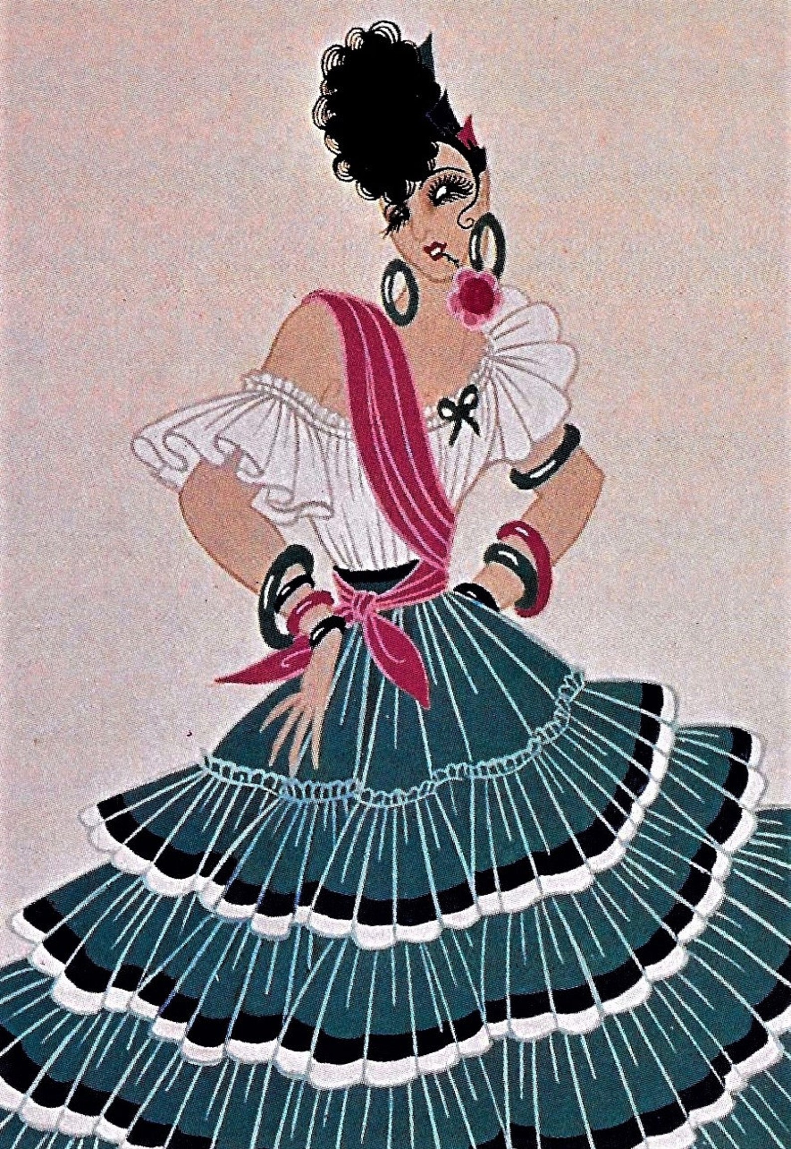 Erte 1978 Carmen Gypsy Opera Costume Design MATTED Art Deco - Etsy