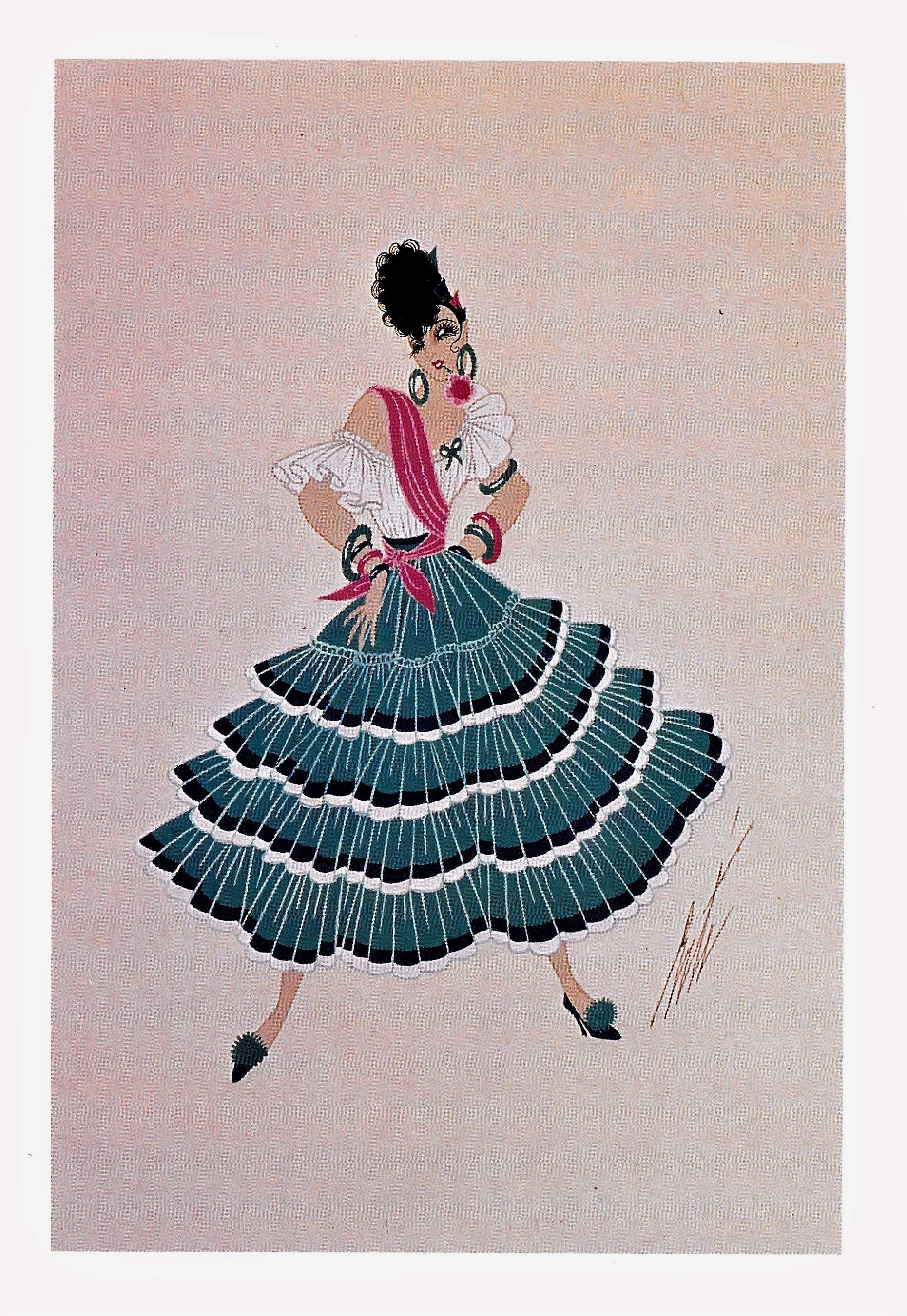 Erte 1978 Carmen Gypsy Opera Costume Design MATTED Art Deco - Etsy