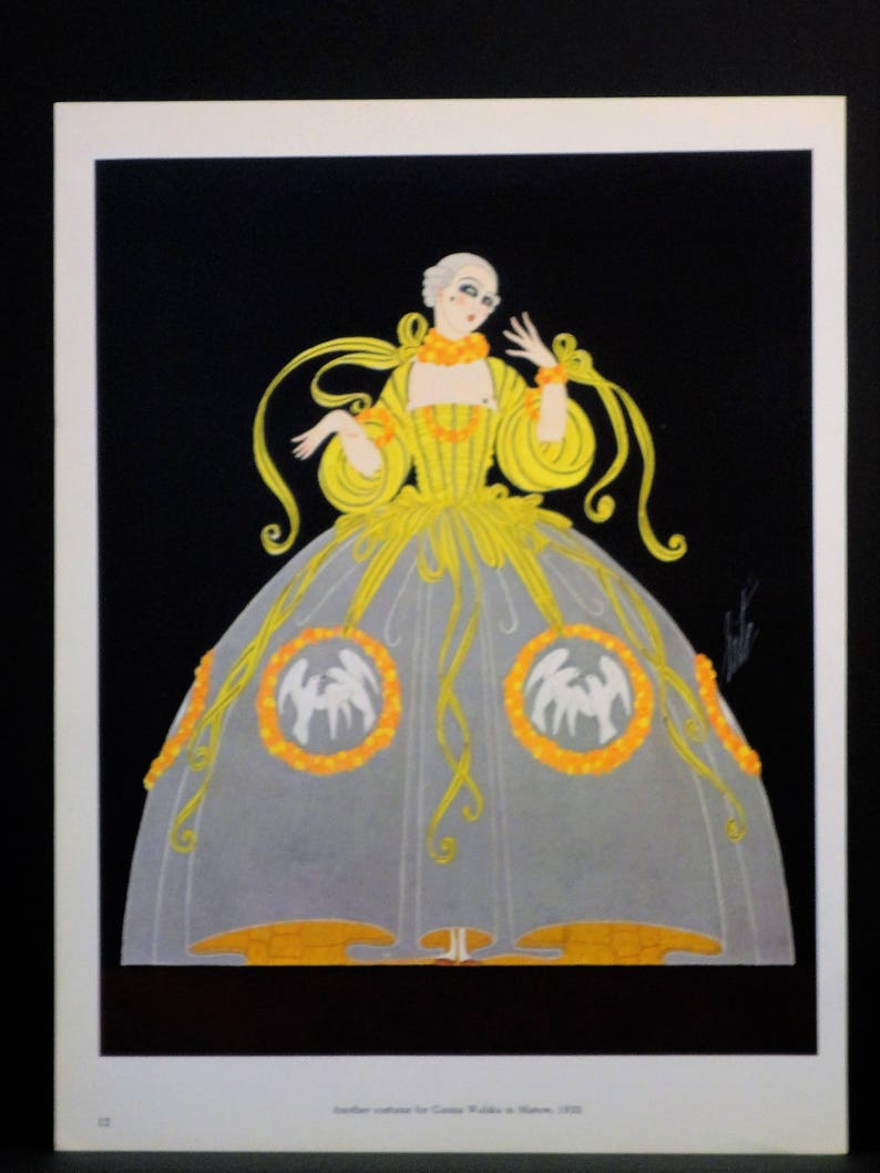 Erte ART DECO Dove Birds Fashion Gown Dress for Opera Vintage - Etsy