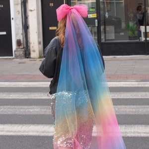 Rainbow Veil / Colourful Bridal Veil - Etsy