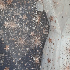 Rose Gold Celestial Veil - Star Crossed Lovers in Rose Gold / Starry Veil / Star Cape / Pink ...