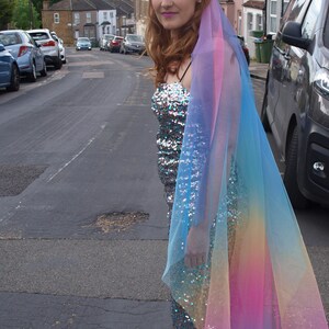 Rainbow Veil / Colourful Bridal Veil - Etsy