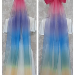Rainbow Veil / Colourful Bridal Veil - Etsy