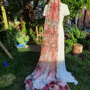 Rosa. Romantic Red Rose Wedding Cape or Veil / Floral Bridal Cape ...