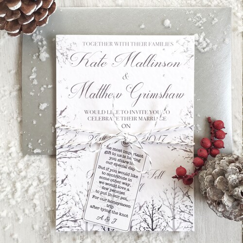 SAMPLE Rustic Winter Wedding Invitation Rustic Wedding - Etsy