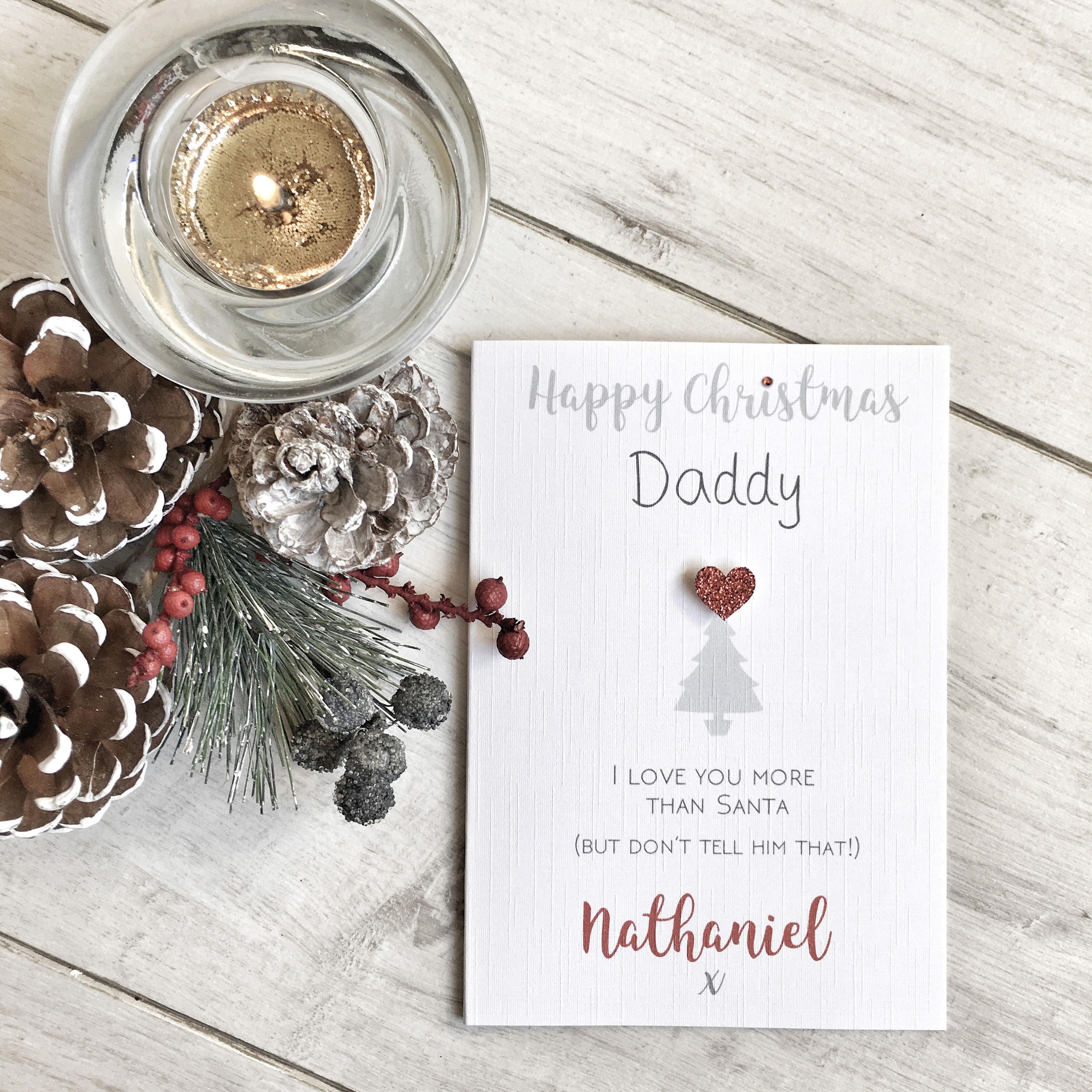Daddy's Christmas Card Daddy's Personalised Christmas - Etsy UK