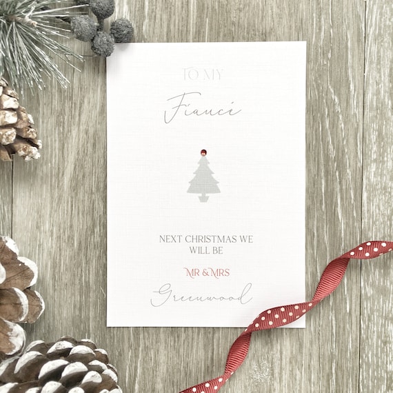 Personalised Fiancé Christmas Card Next Christmas We Will Be - Etsy UK