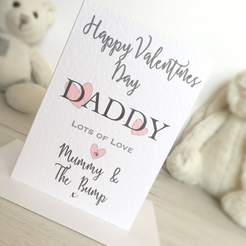 Personalised Daddy Valentine Card Daddy From Bump Daddy to | Etsy