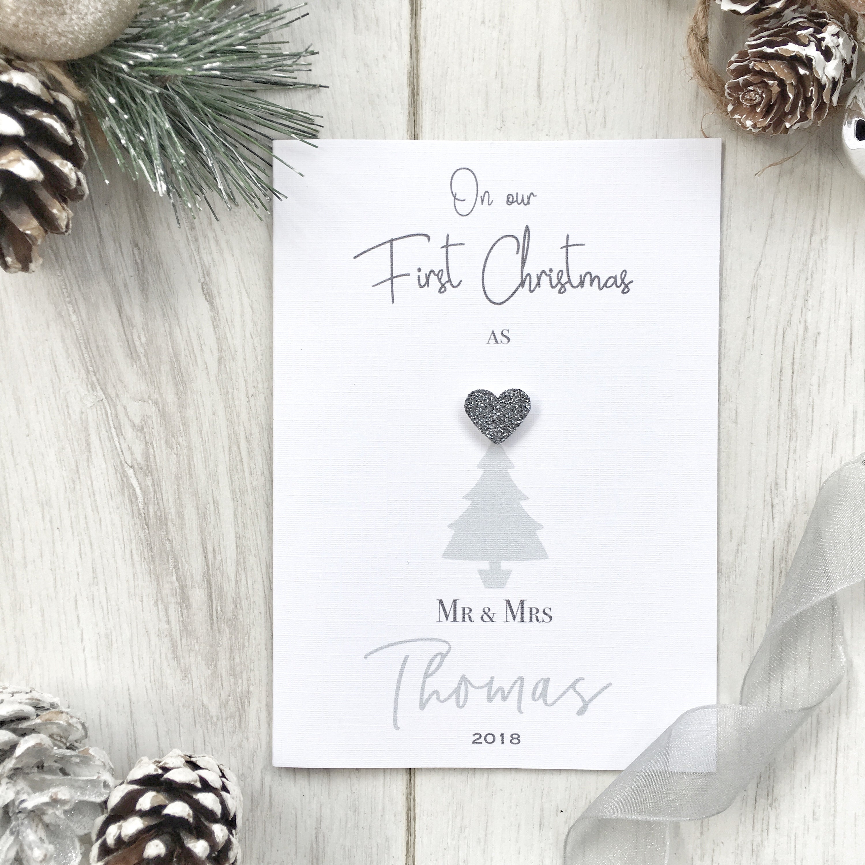 Personalised Our First Christmas Card as a Married Couple for Their ...