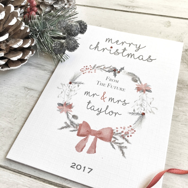 Personalised Christmas Card, Future Mr and Mrs Christmas Card ...
