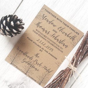 SAMPLE Rustic Winter Wedding Invitations Christmas Wedding - Etsy