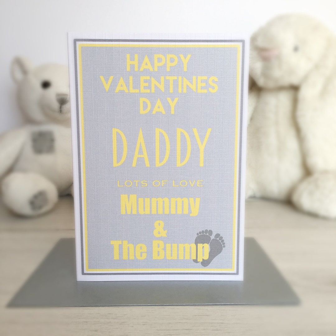 Valentine From Bump, Bump Valentine Card, Daddy Valentine Card, Baby ...