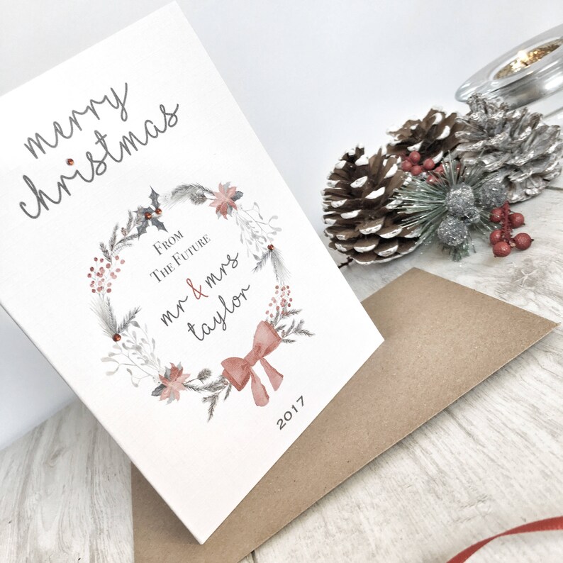 Personalised Christmas Card, Future Mr and Mrs Christmas Card ...